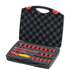 Wiha Ratchet wrench set insulated, 1/4" 21-pcs. in case (43025) the ...